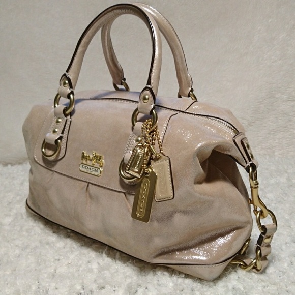 Coach | Bags | Coach Metallic Champagne Leather Purse Handbag | Poshmark